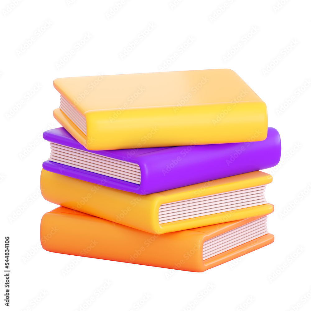 3d books stack. Education, learning, studying and information concept ...