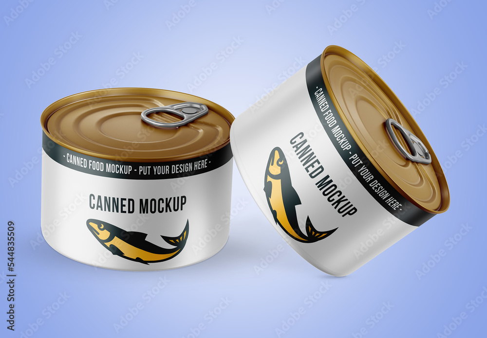 Canned Food Round Mockup PSD Stock Template | Adobe Stock