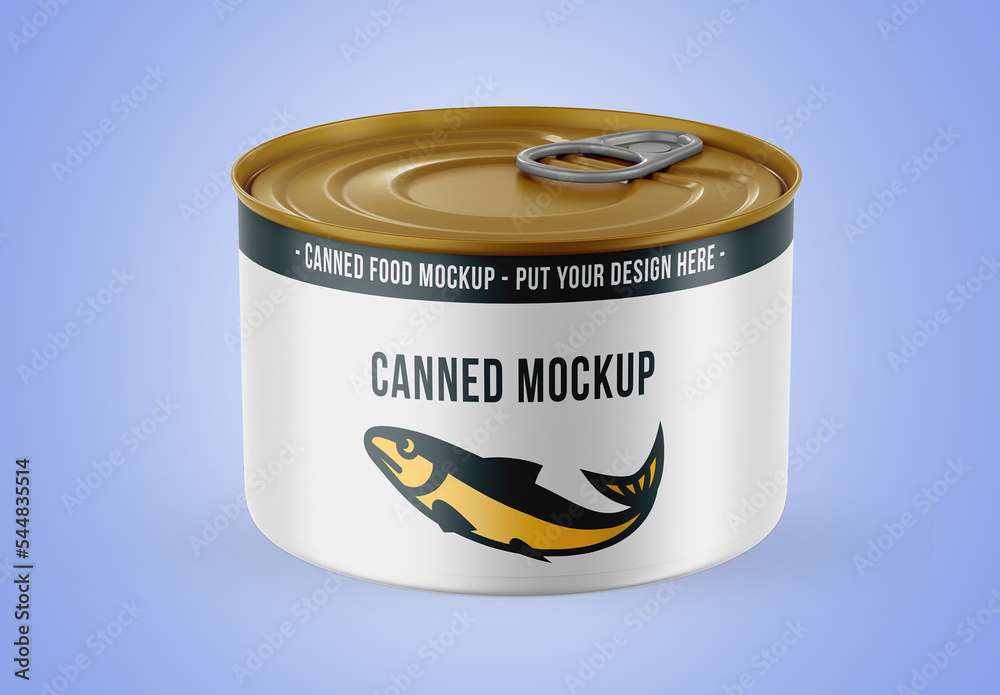 Canned Food Round Mockup PSD Stock Template | Adobe Stock