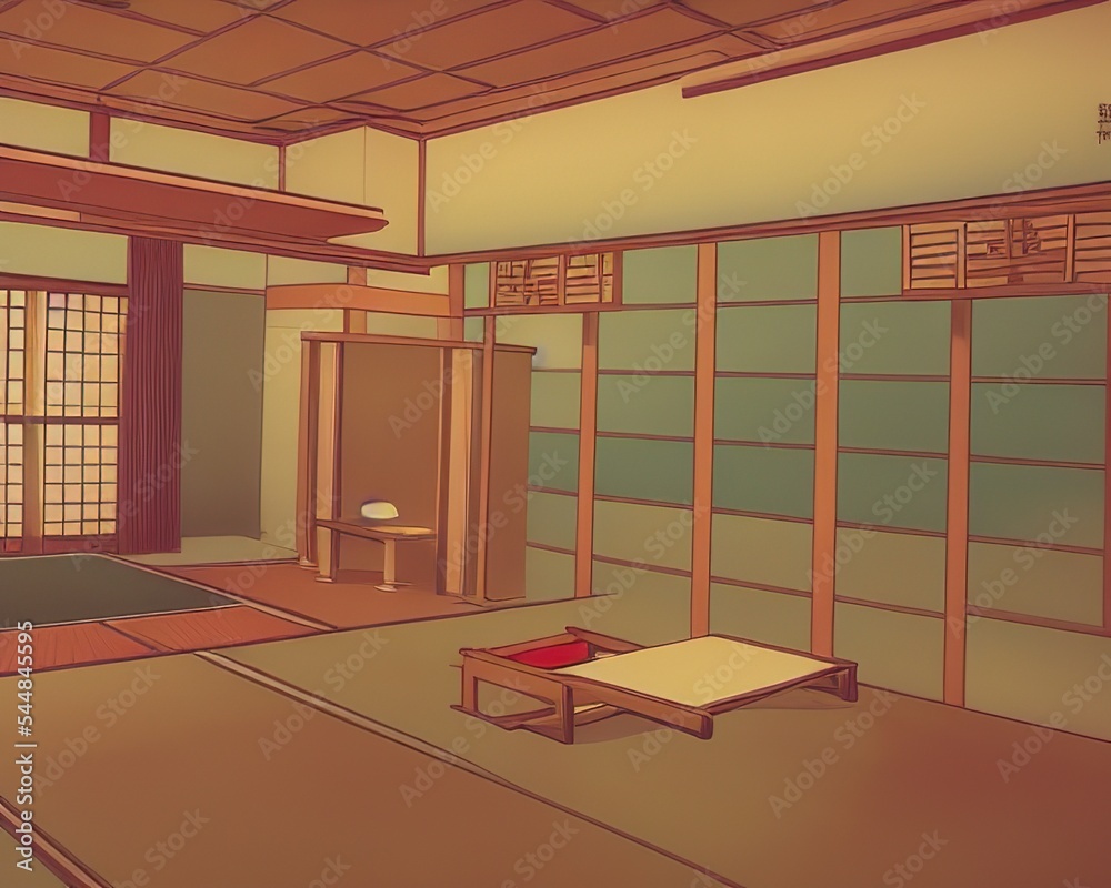 Concept art of japanese room, sen no rikyu, mad paint Stock ...