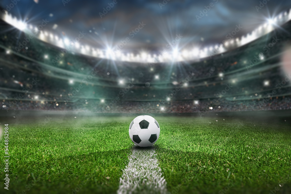 soccer stadium - ball center, midfield Stock Photo | Adobe Stock