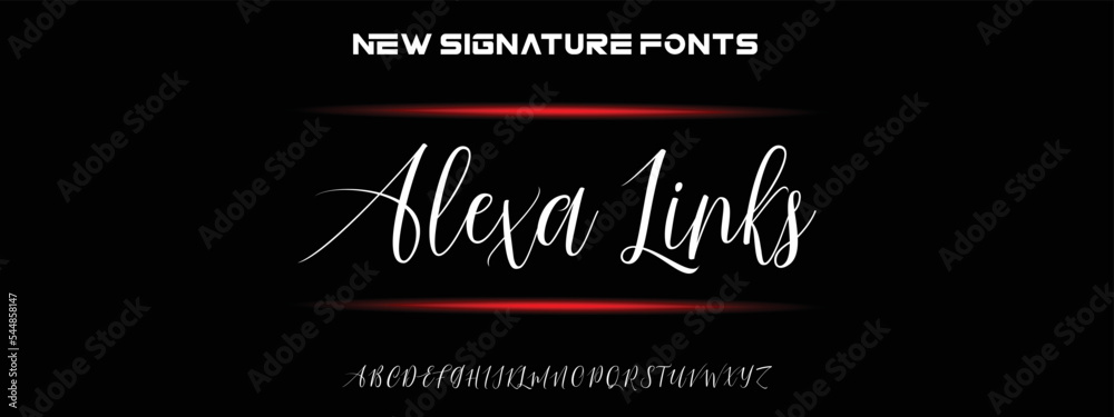 "Alexa Links" Signature Font Calligraphy Logotype Script Font Type Font lettering handwritten ...