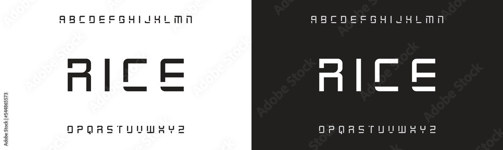 RICE minimal technology letter typography design. Unique typo font and ...