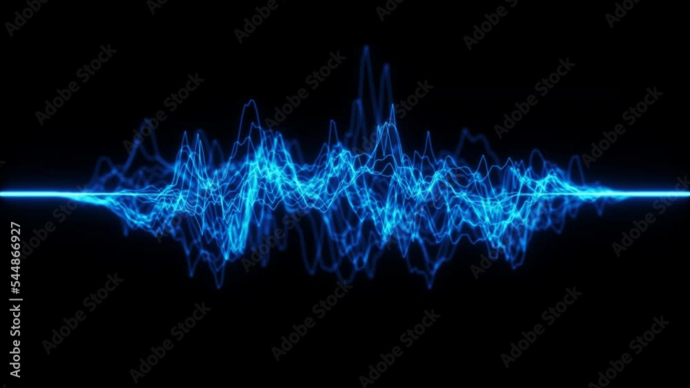 Sound Waves Frequency, 4k Futuristic Look Audio Waveform Graph In ...