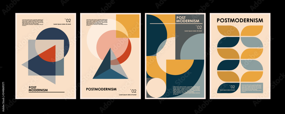 Artworks, posters inspired postmodern of vector abstract dynamic ...