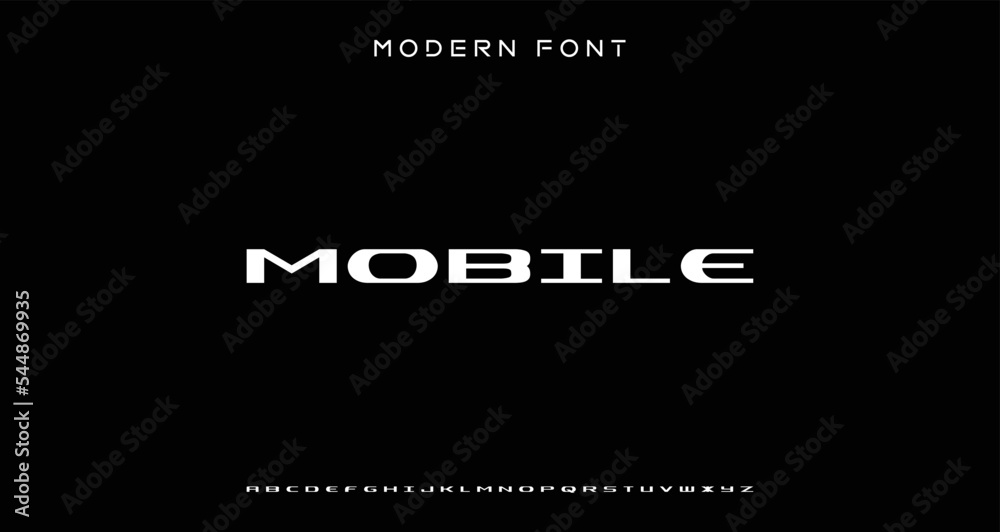 MOBILE Tech alphabet letters font. Minimal Lettering Fashion Typo Font ...
