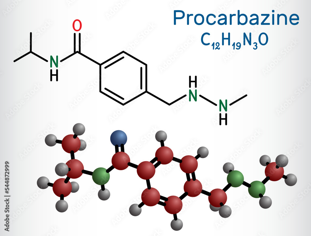 Procarbazine chemotherapy medication molecule. It is used in therapy of ...