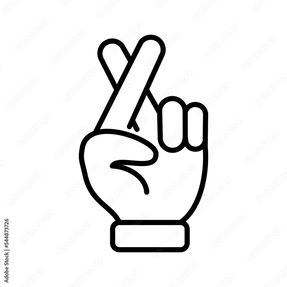 Cross Finger, Cross Finger Gesture Icon Logo Design Vector Template ...