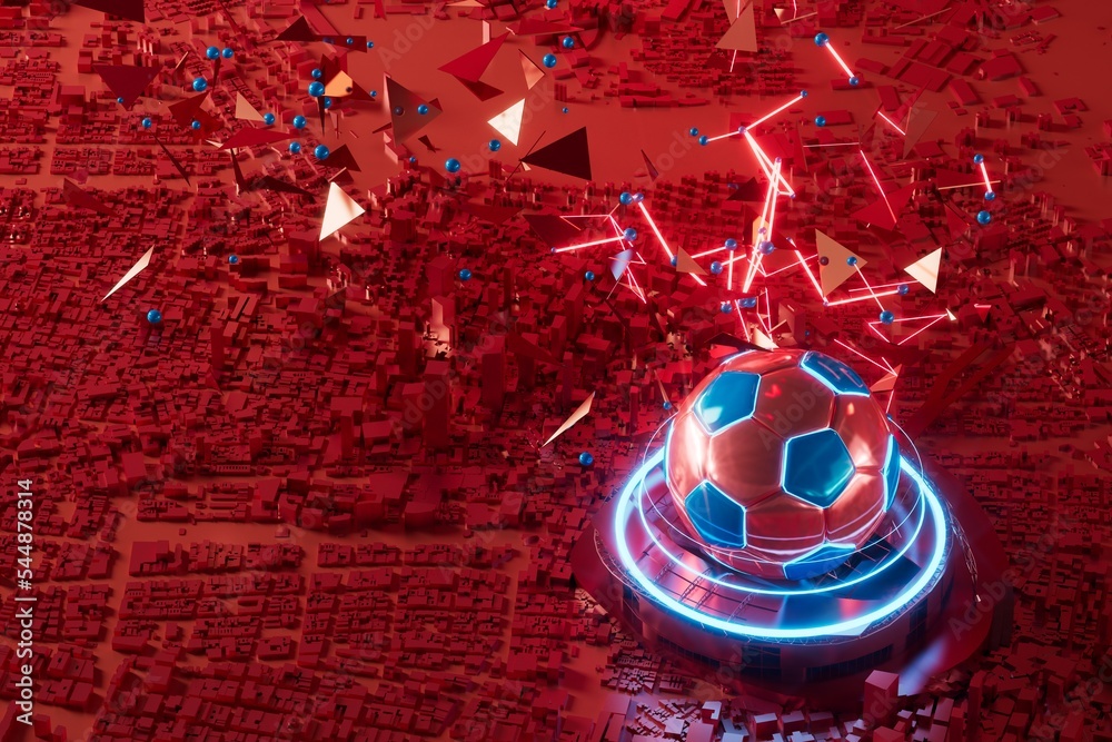 3d football object design. realistic rendering. abstract futuristic ...