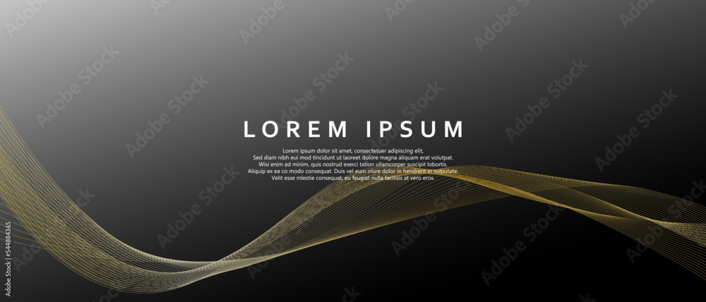 Black background with wavy abstract lines Stock Vector | Adobe Stock