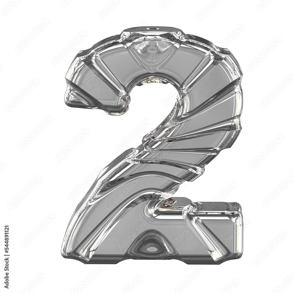 Silver symbol in a frame. number 2 Stock Illustration | Adobe Stock