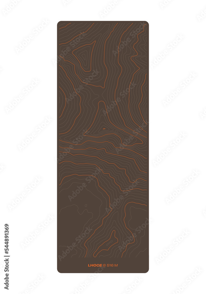 Vector background with black textured topographical contour, vertical ...