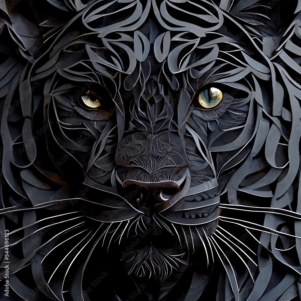 Papercraft Panther Stock Illustration | Adobe Stock