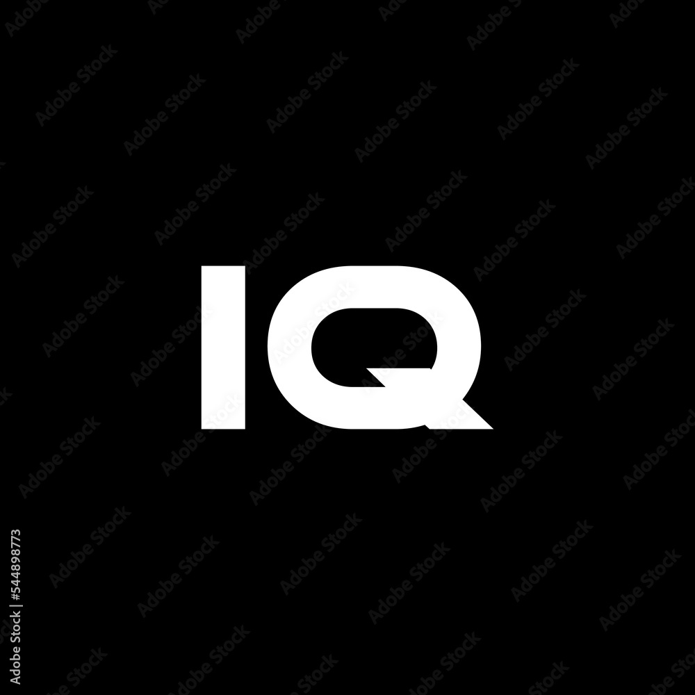 IQ letter logo design with black background in illustrator, vector logo ...