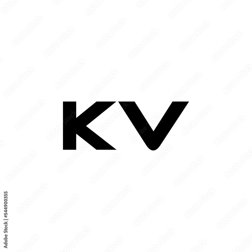 KV letter logo design with white background in illustrator, vector logo ...