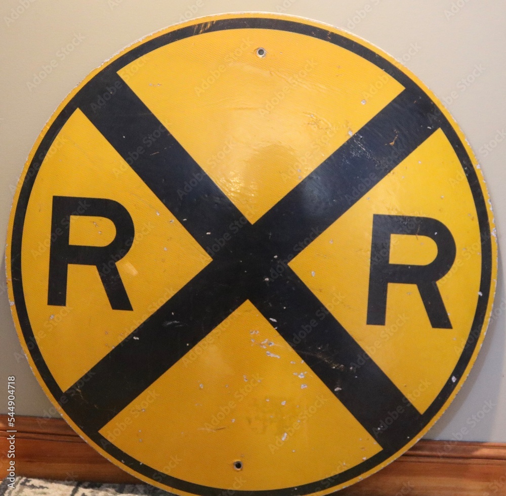 Rail Road Crossing Sign Stock Photo | Adobe Stock