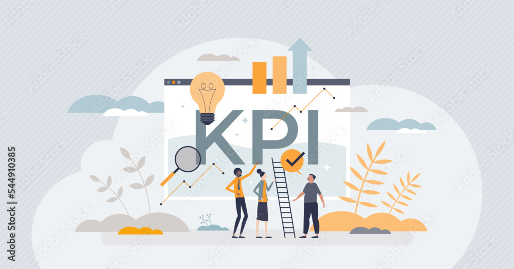 KPI or key performance indicator, measuring performance tiny person ...