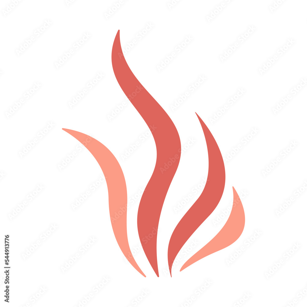 Vector red algae in flat design. Cute water plant. Sea grass. Stock ...