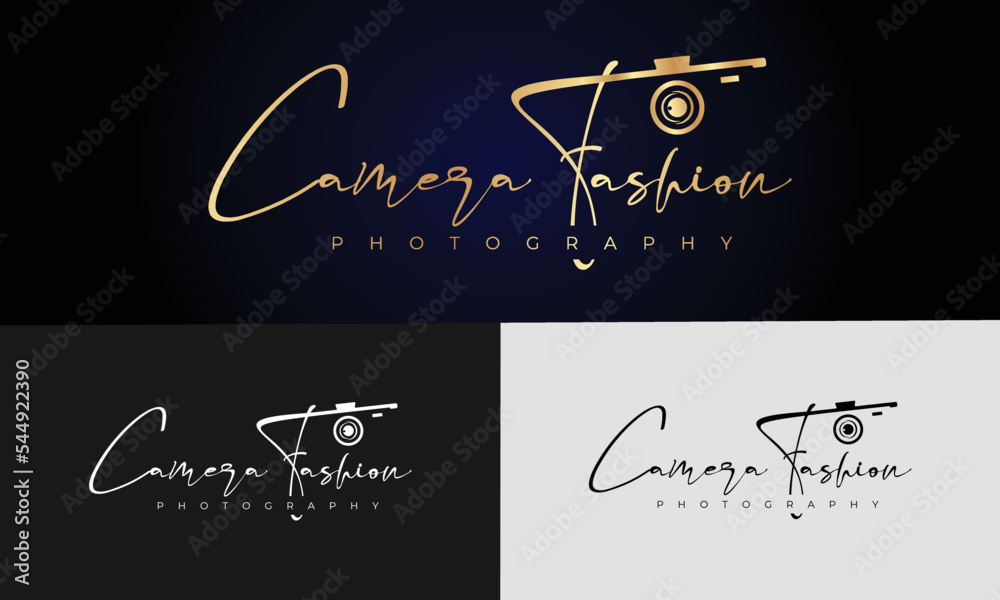camera logo, modern photography signature logo icon vector Stock Vector ...