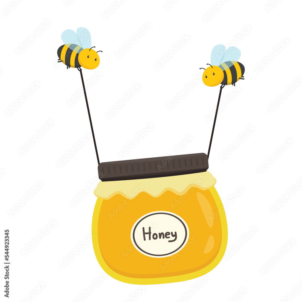 Honey jar cartoon vector. free space for text. wallpaper. Stock Vector ...