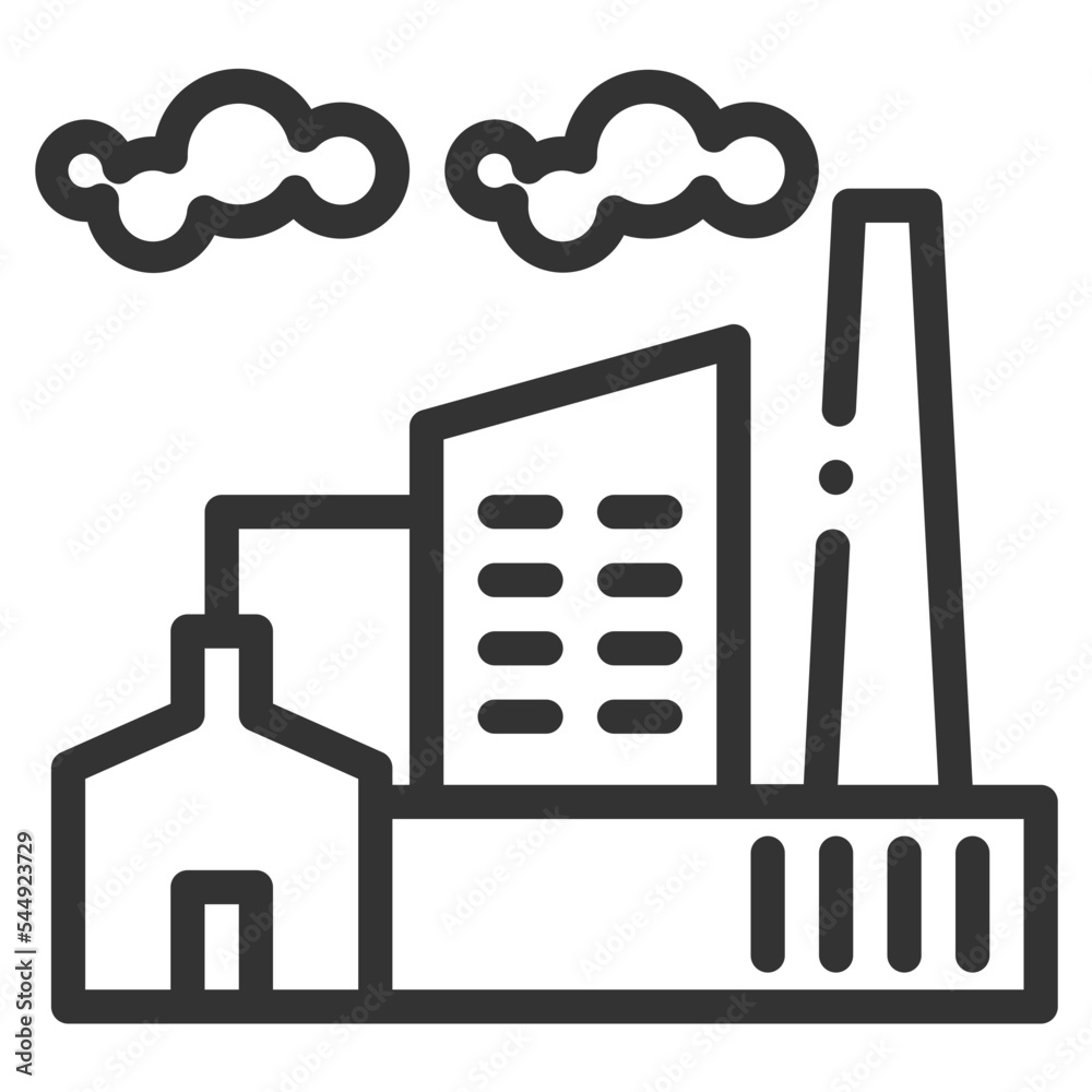 Vector industry outline icon on the empty white background Stock Vector ...