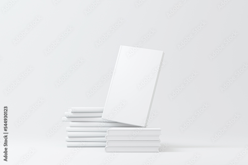 Blank book template, mockup for design uses in 3d rendering, one ...