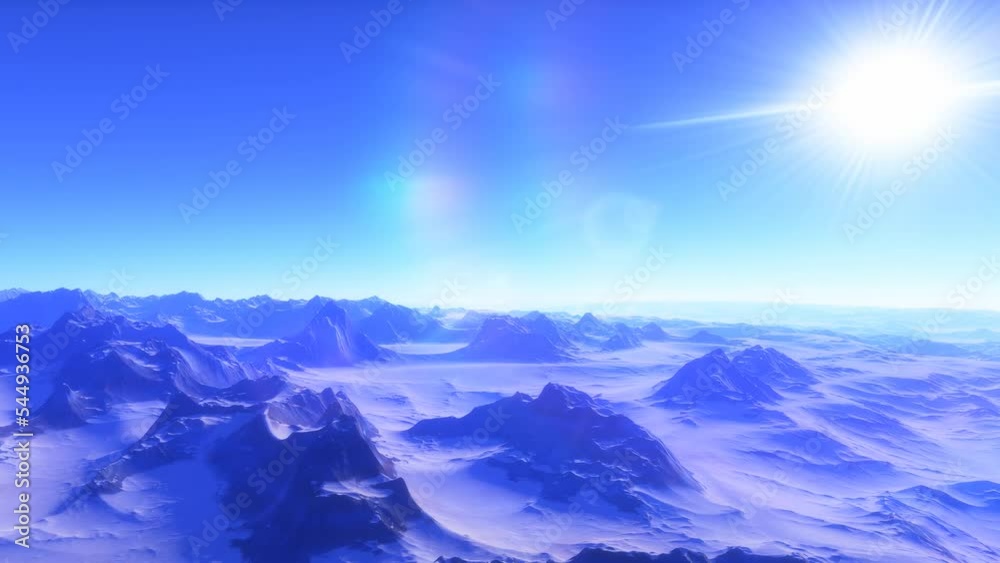 Mars landscape, 3d render animation of imaginary mars planet terrain ...