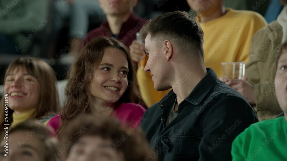 Funny stadium kisscam moment - guy kissing his girlfriend, kid near ...