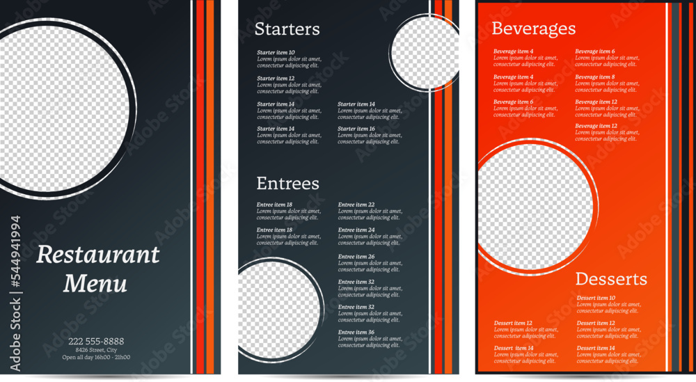 Restaurant menu graphic design layout Stock Vector | Adobe Stock