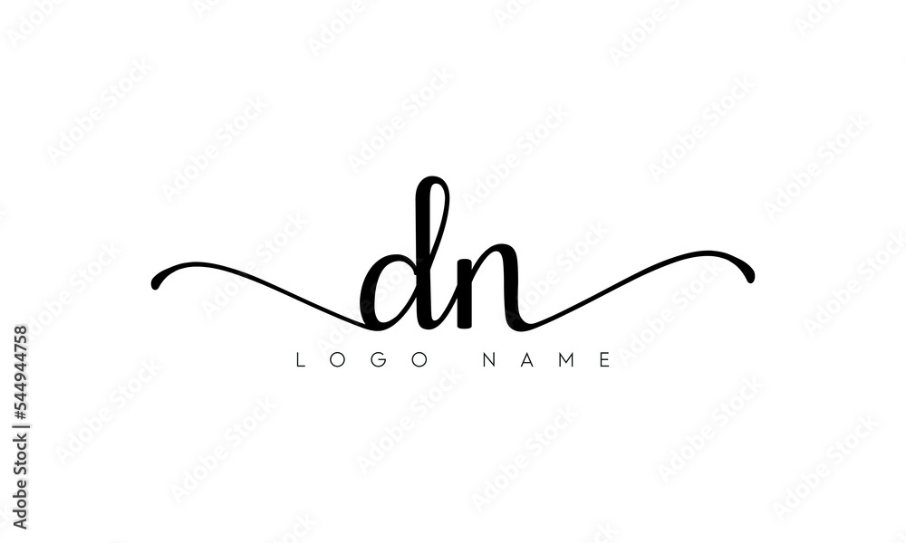 DN logo design. DN handwriting initial logo design vector. Stock Vector ...