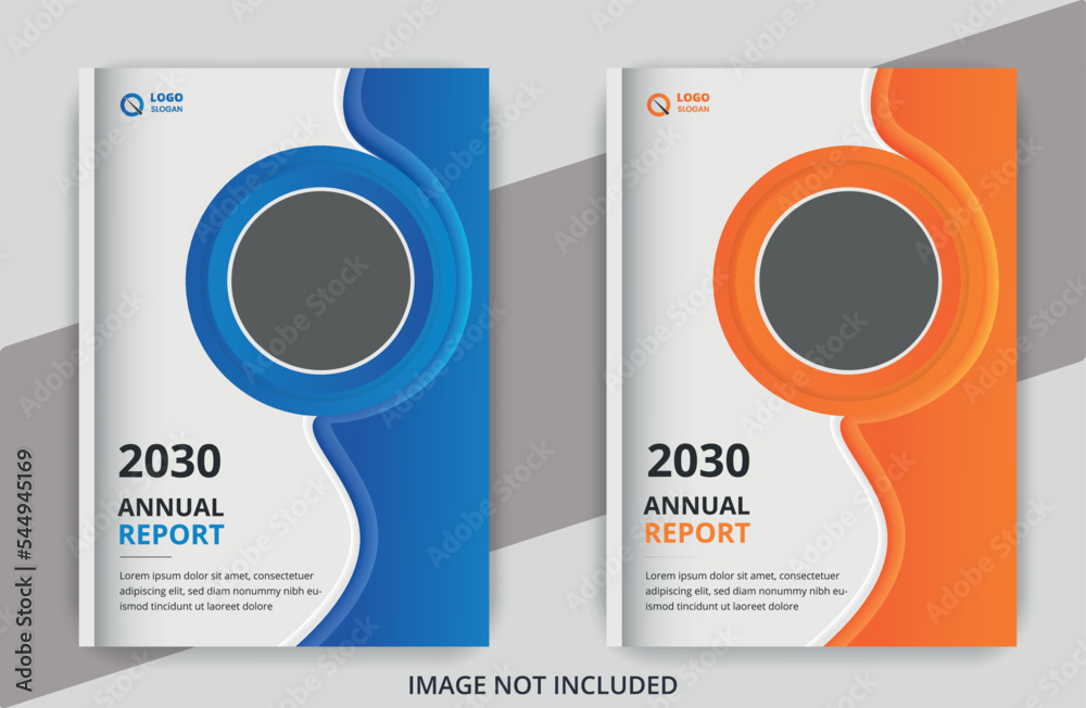 Modern multicolored annual report cover page design templates Stock ...
