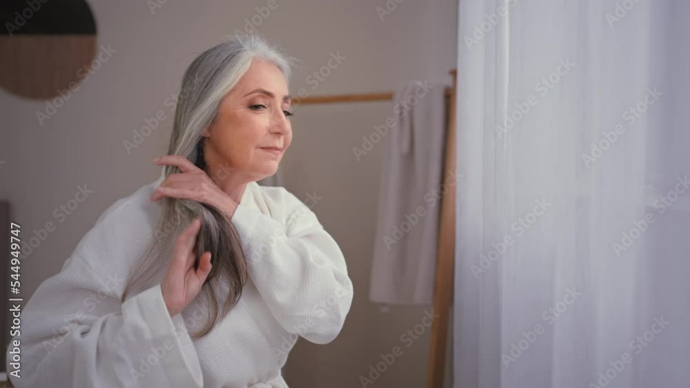 Caucasian old senior mature woman lady 60s grandmother model in ...