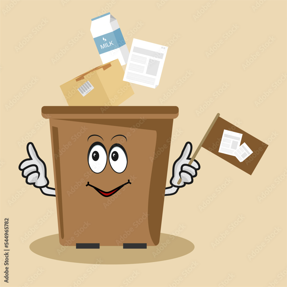 garbage separation, paper waste, waste paper falls into the trash ...