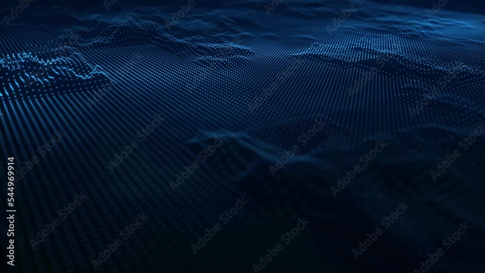 Abstract background with dynamic wave. Futuristic point wave. Sound ...