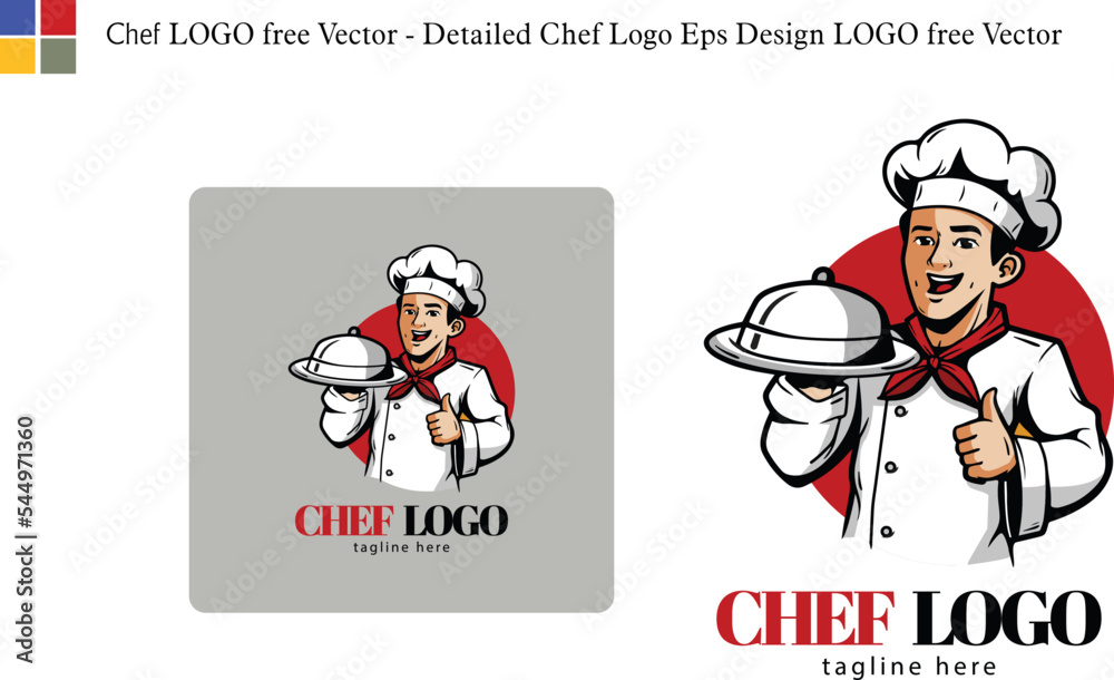 Chef LOGO free Vector - Detailed Chef Logo Eps Design LOGO free Vector ...
