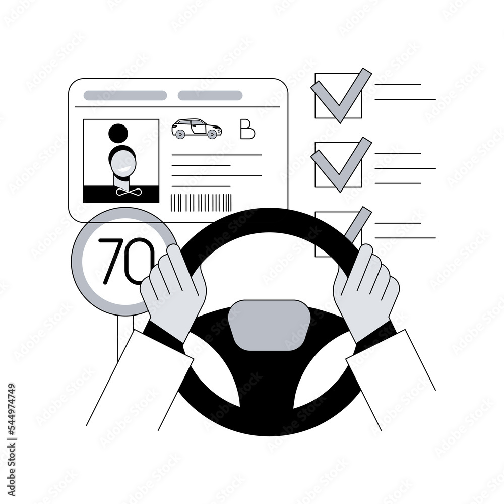 Driving license abstract concept vector illustration. Identification ...