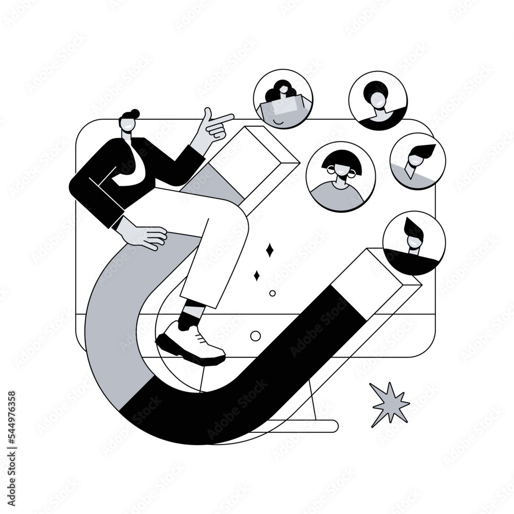 Attracting followers abstract concept vector illustration. Attracting ...