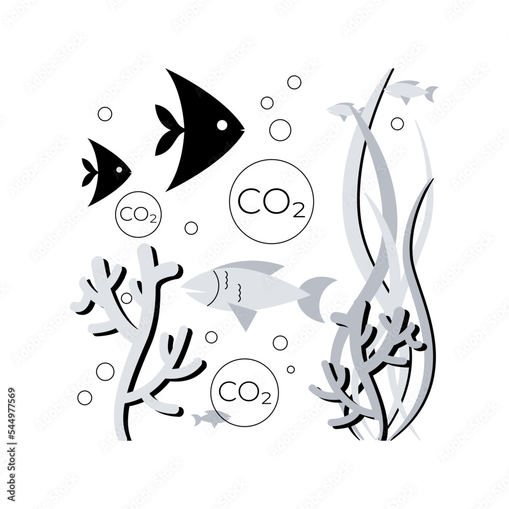 Ocean acidification abstract concept vector illustration. Environmental ...