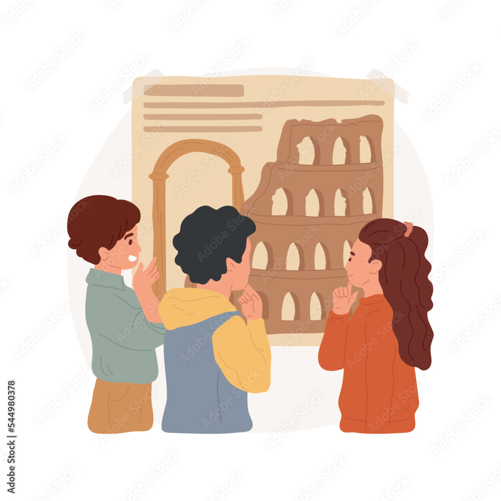 Learn about ancient civilizations isolated cartoon vector illustration ...