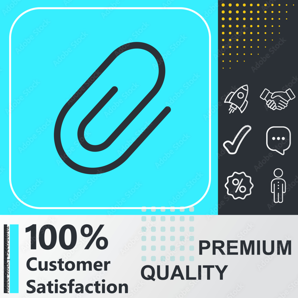 Paperclip, attachment, attach icon. Social media sign. Vector ...