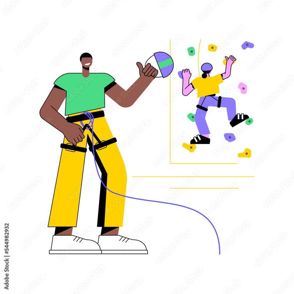 Get ready to climb isolated cartoon vector illustrations. Athlete in ...