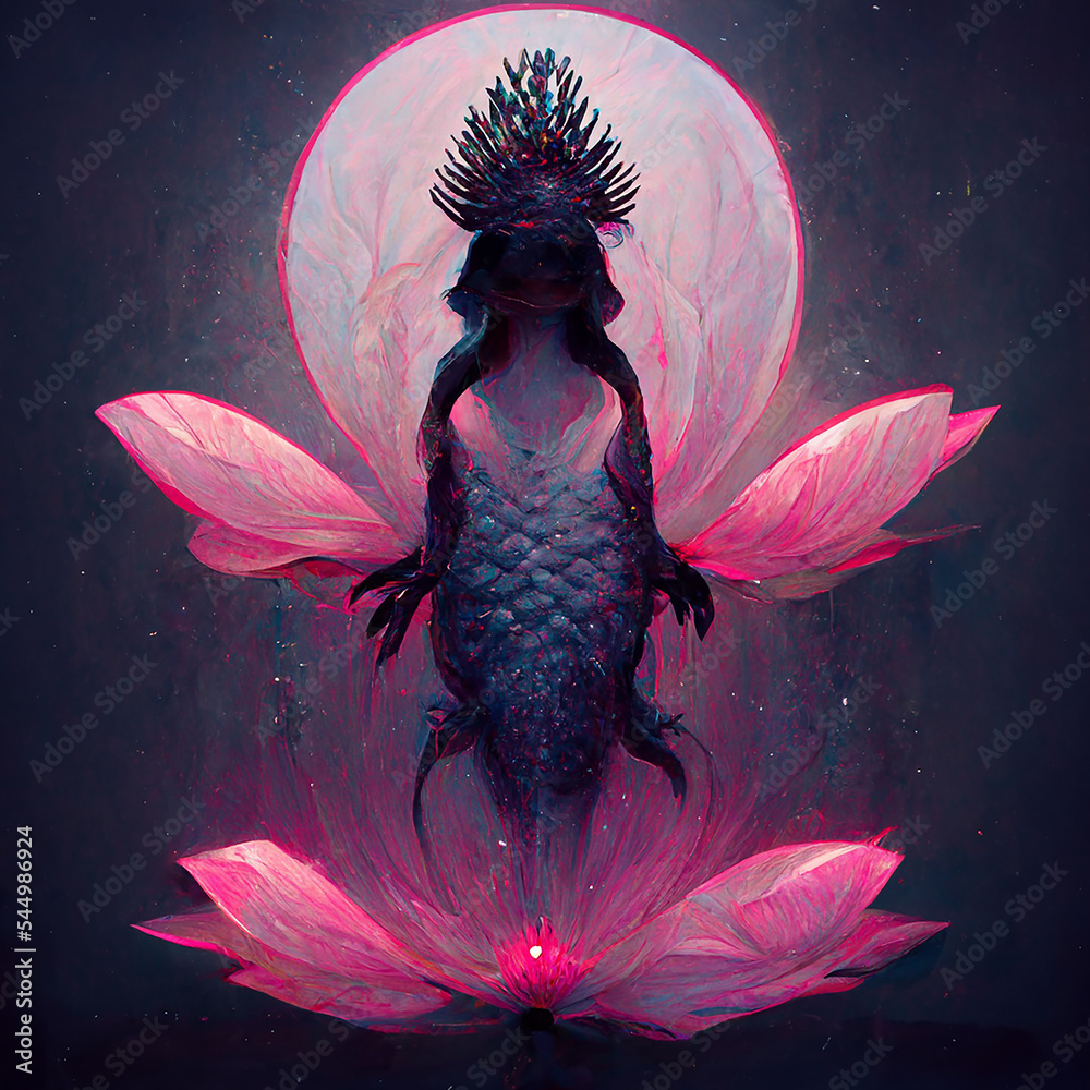 Ai generated axolotl goddess Stock Illustration | Adobe Stock
