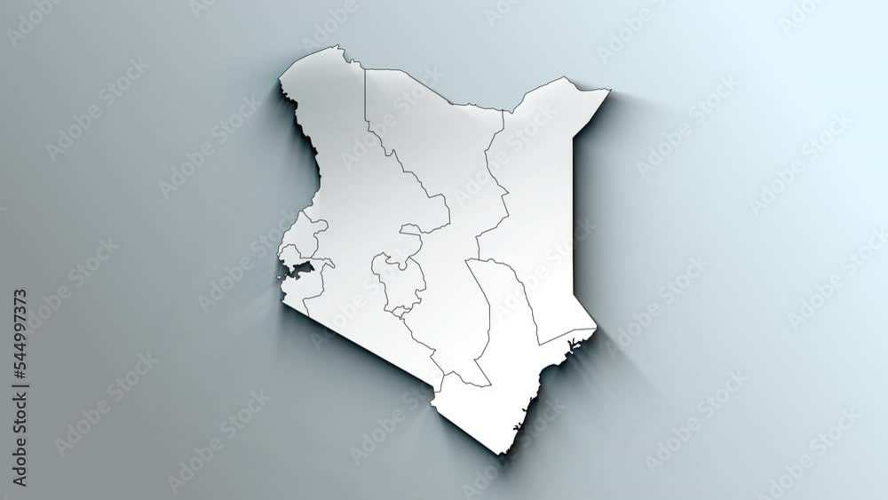 Modern White Map of Kenya with Provinces Stock Video | Adobe Stock