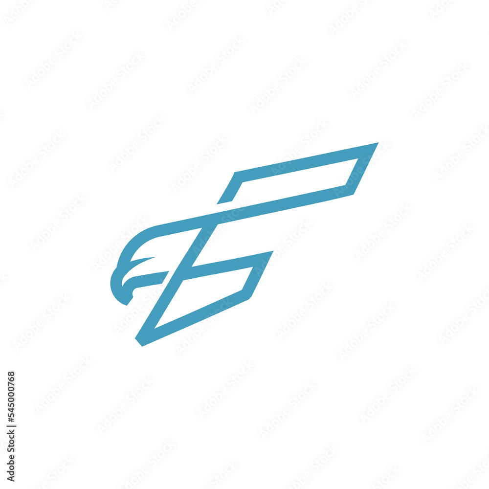 Letter F eagle logo is great for initials, technology, digital ...