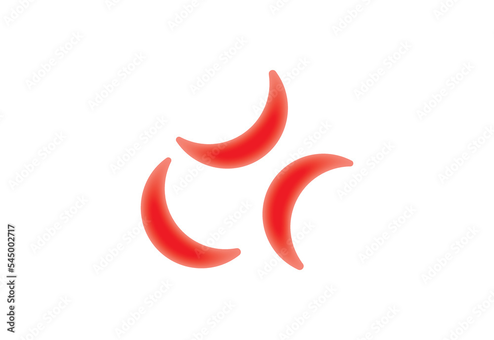 Scientific Designing of Sickle Red Blood Cell. Colorful Symbols. Vector ...