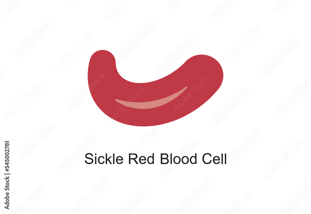 Scientific Designing of Sickle Red Blood Cell. Colorful Symbols. Vector ...
