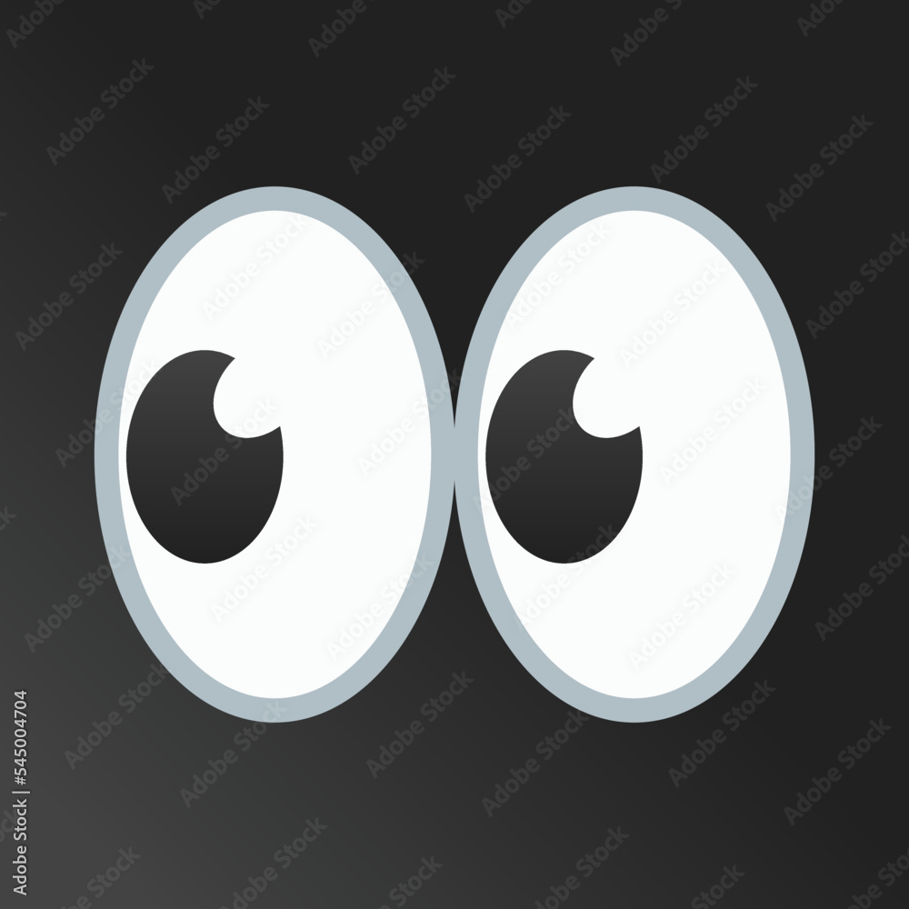 Pair of eyes vector emoji icon design. Isolated Pervy eyes, shifty eyes ...