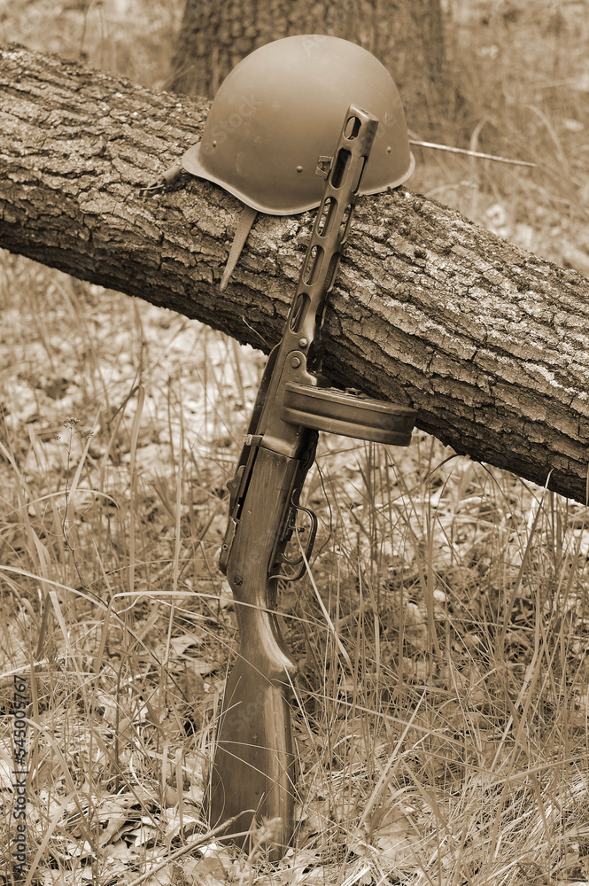Soviet Russian Military Ammunition Weapon Of World War II. PPSh-41 ...
