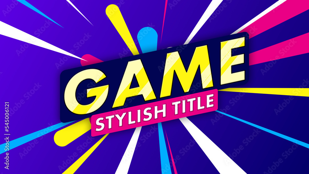 Stylish Gaming Title Stock Template | Adobe Stock