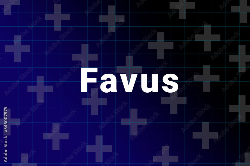 Favus disease Illustration. Favus title on medical background. Dark ...